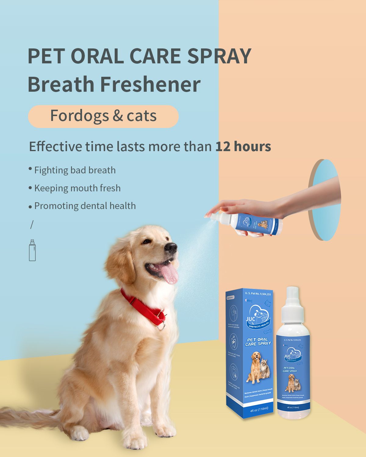 Dog Breath Freshener for Dogs & Cats Teeth Cleaning Spray Dog Bad ...